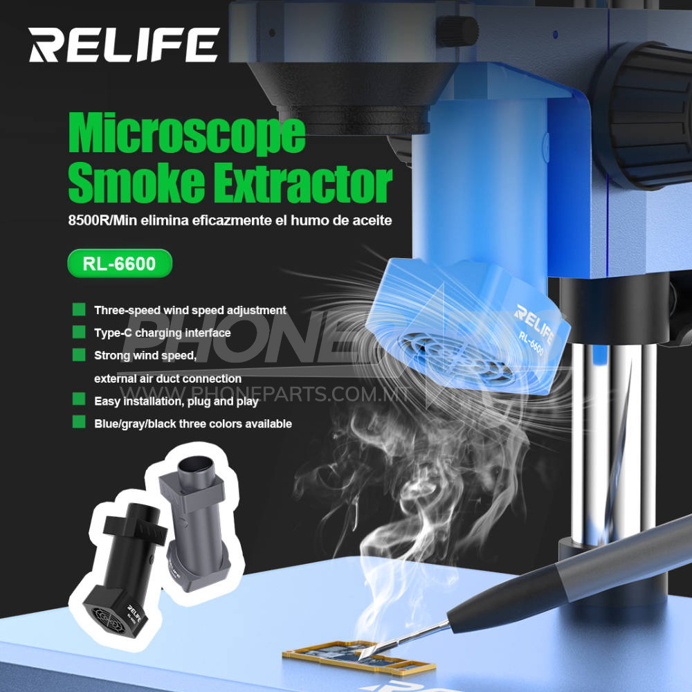 Relife RL-6600 Microscope Smoke Extractor (BLUE, BLACK, GREY) - Phoneparts