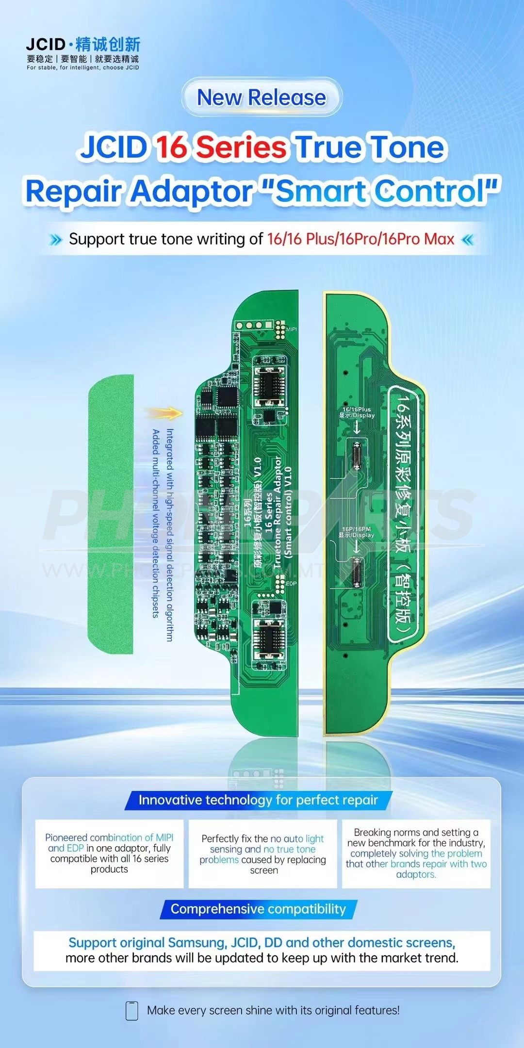 JCID 16 Series True Tone Repair Adaptor (V1SE/PRO) - Phoneparts