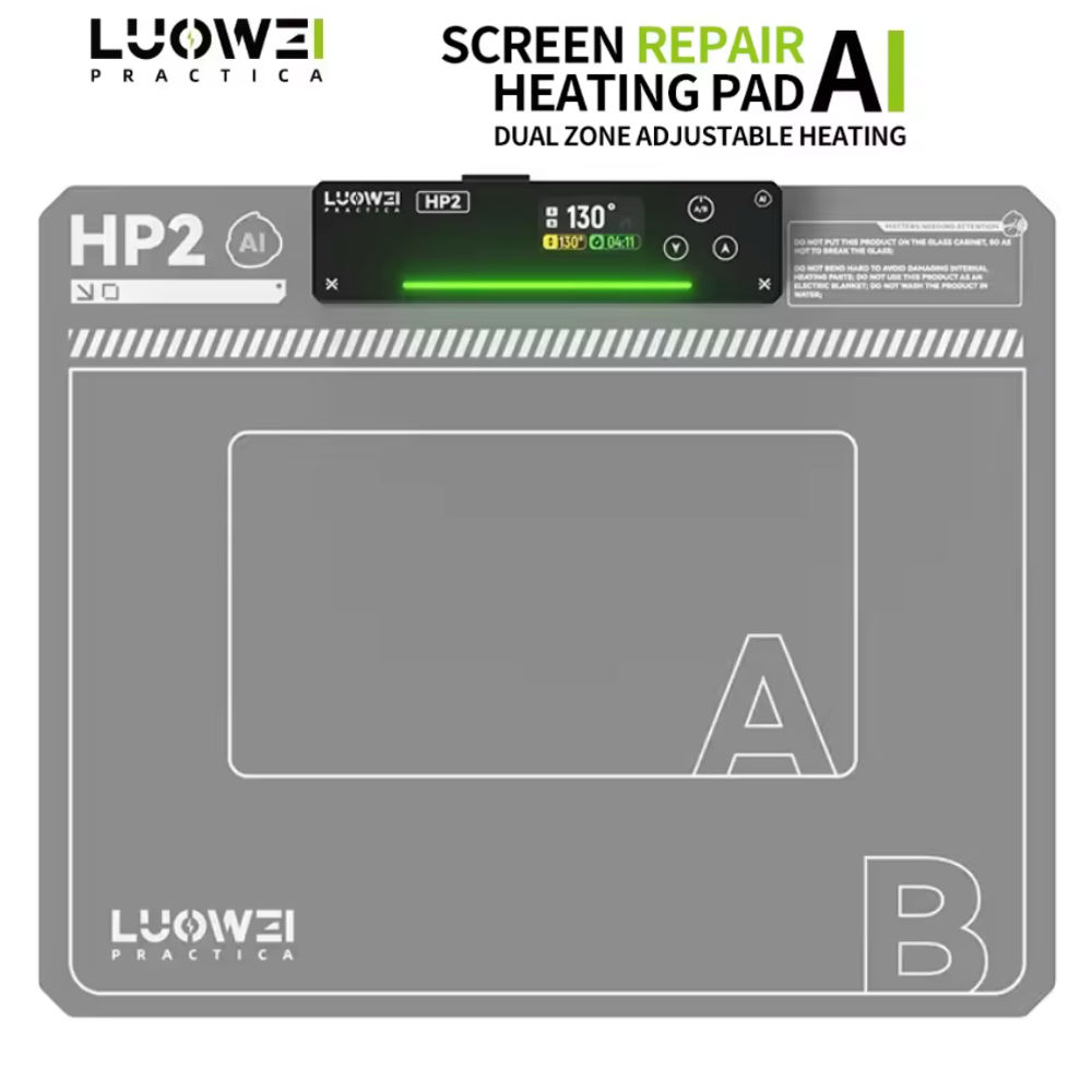 Luowei 15" LCD Heating Mat – Dual Zone, Silicone Layers - Phoneparts