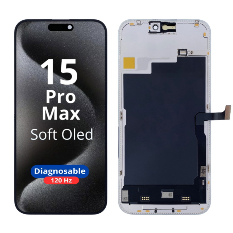 DIAGNOSABLE SOFT OLED DISPLAY TOUCH FOR IPHONE 15 PRO MAX (GENUINE IC ...