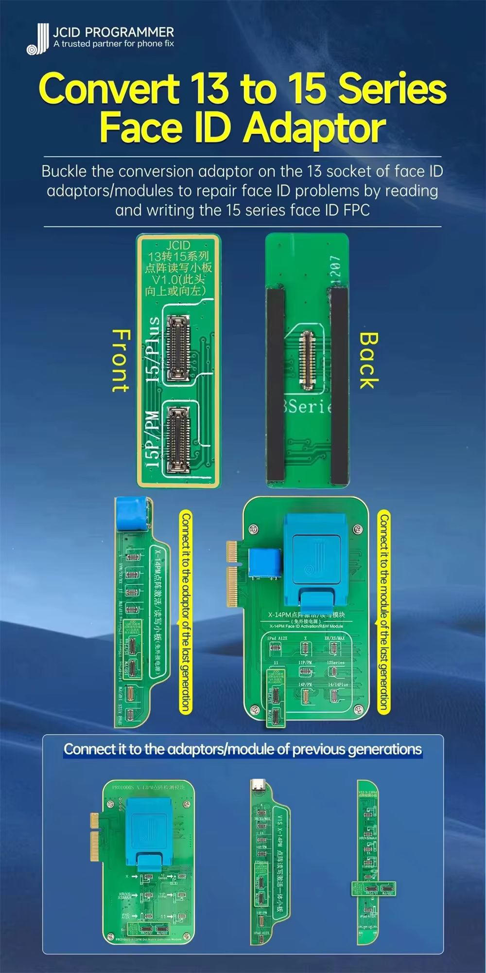JCID Convert 13 To 15 Series Face ID Adaptor - Phoneparts