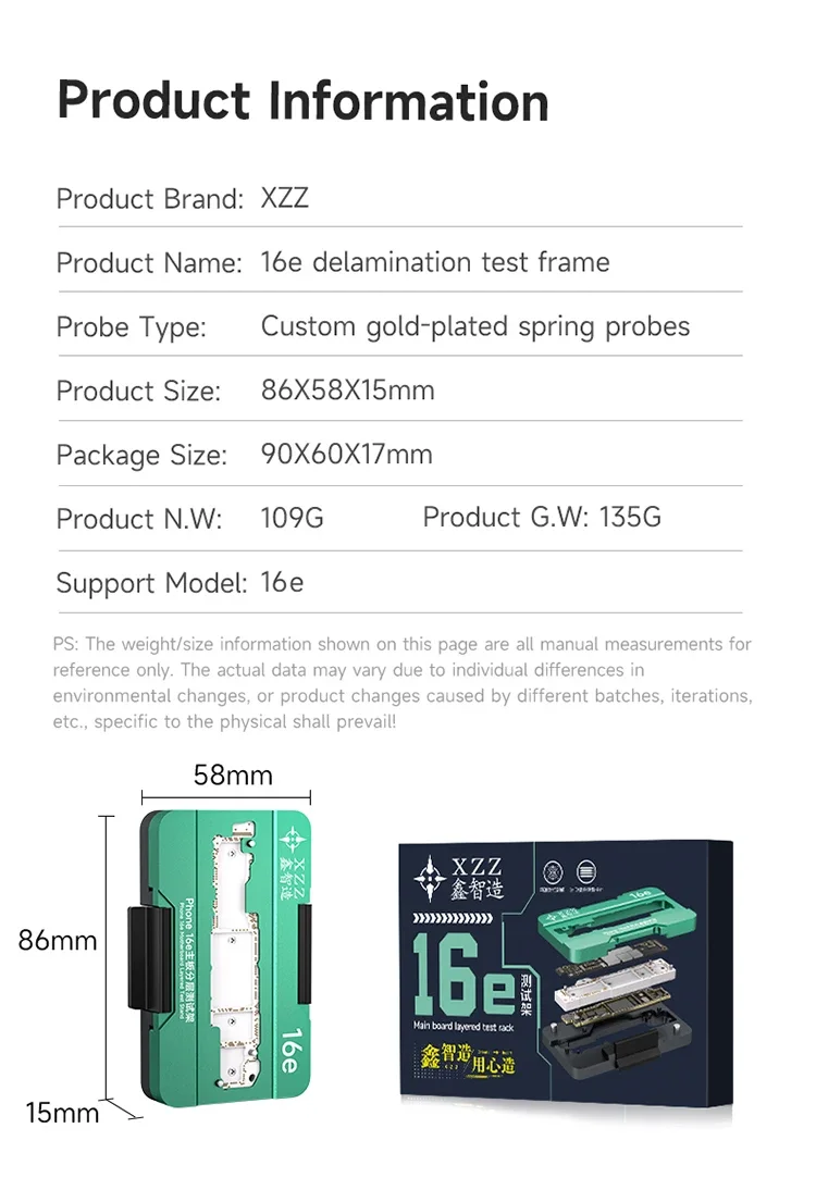 XZZ ISocket 16E Motherboard Test Fixture Holder for iPhone 16E Logic ...