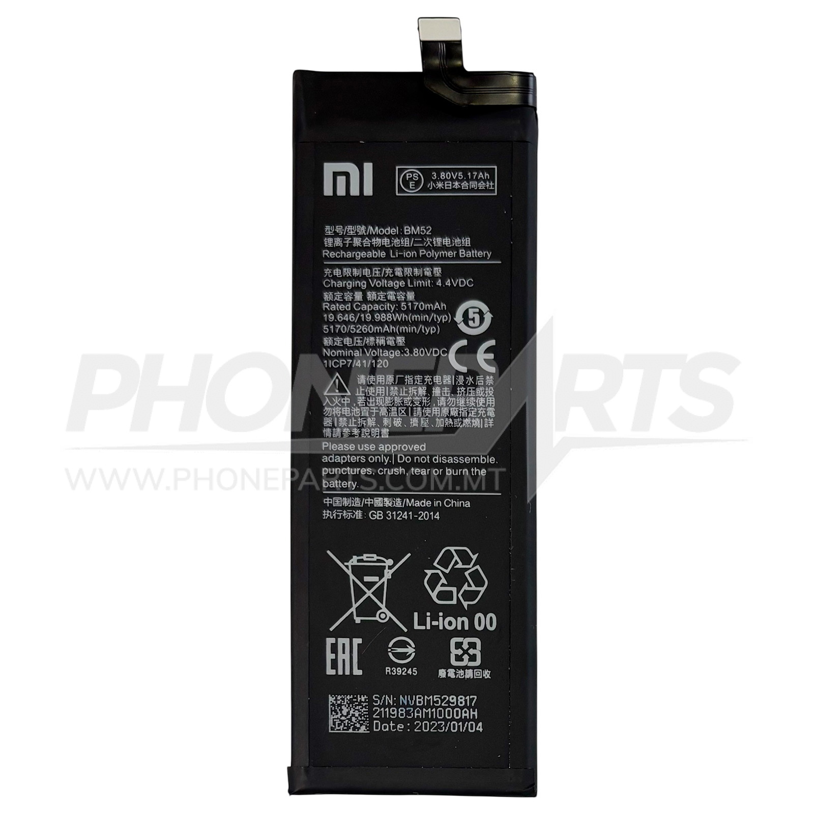 Battery BM52 Xiaomi Mi Note 10 Lite (genuine) - Phoneparts