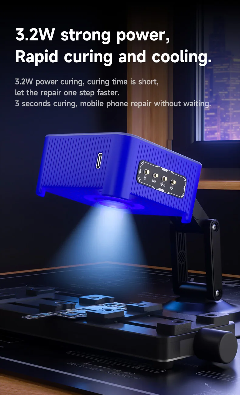 MECHANIC FUL-4 Mini UV Curing Light & Smoke Exhaust Fan - Phoneparts