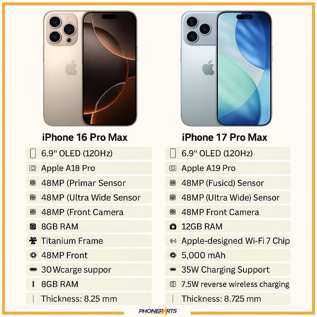 iPhone 17 Pro Max vs iPhone 16 Pro Max – Worth the Upgrade? - Phoneparts