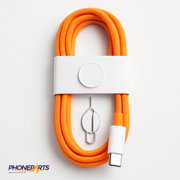 Premium 60W USB-C Braided Charge Cable for iPhone 17 Series – Orange ...